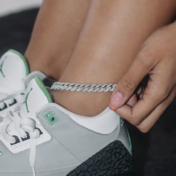 10mm Cuban Anklet - White Gold – Zotic