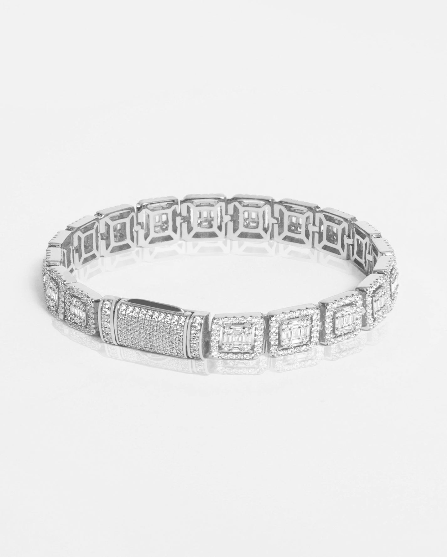 12mm Clustered Tennis Bracelet - White Gold – Zotic