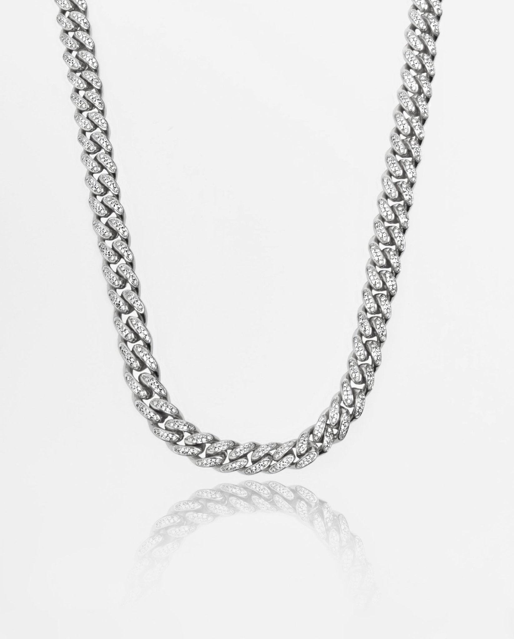 12mm Iced Cuban Link Chain - White Gold – Zotic
