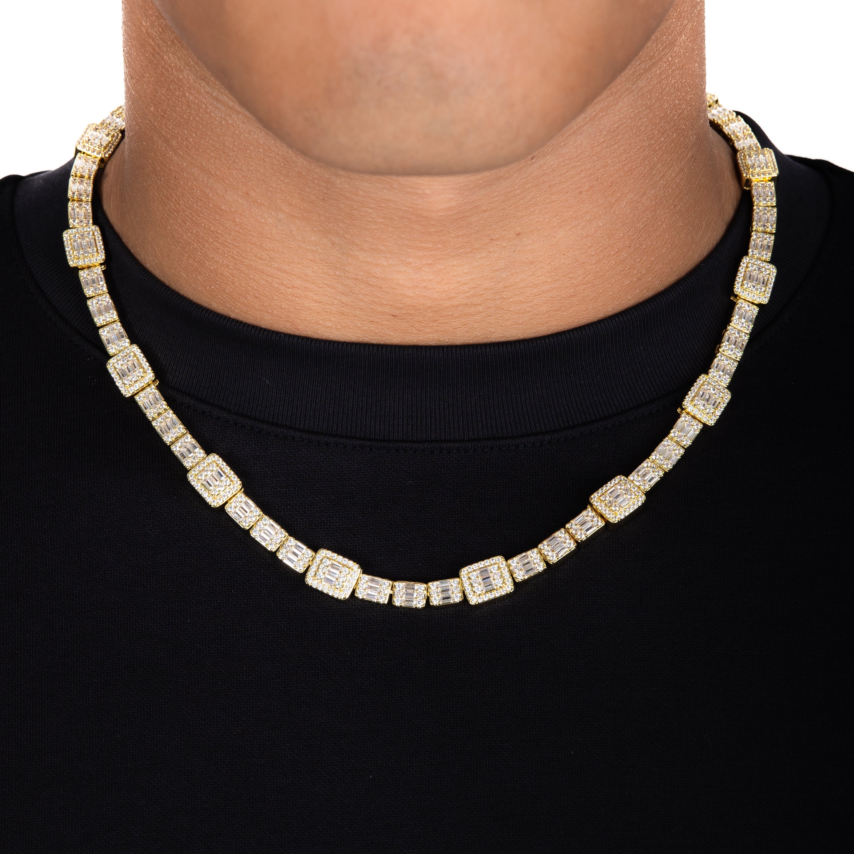 Cluster Baguette Tennis Chain - Gold – Zotic