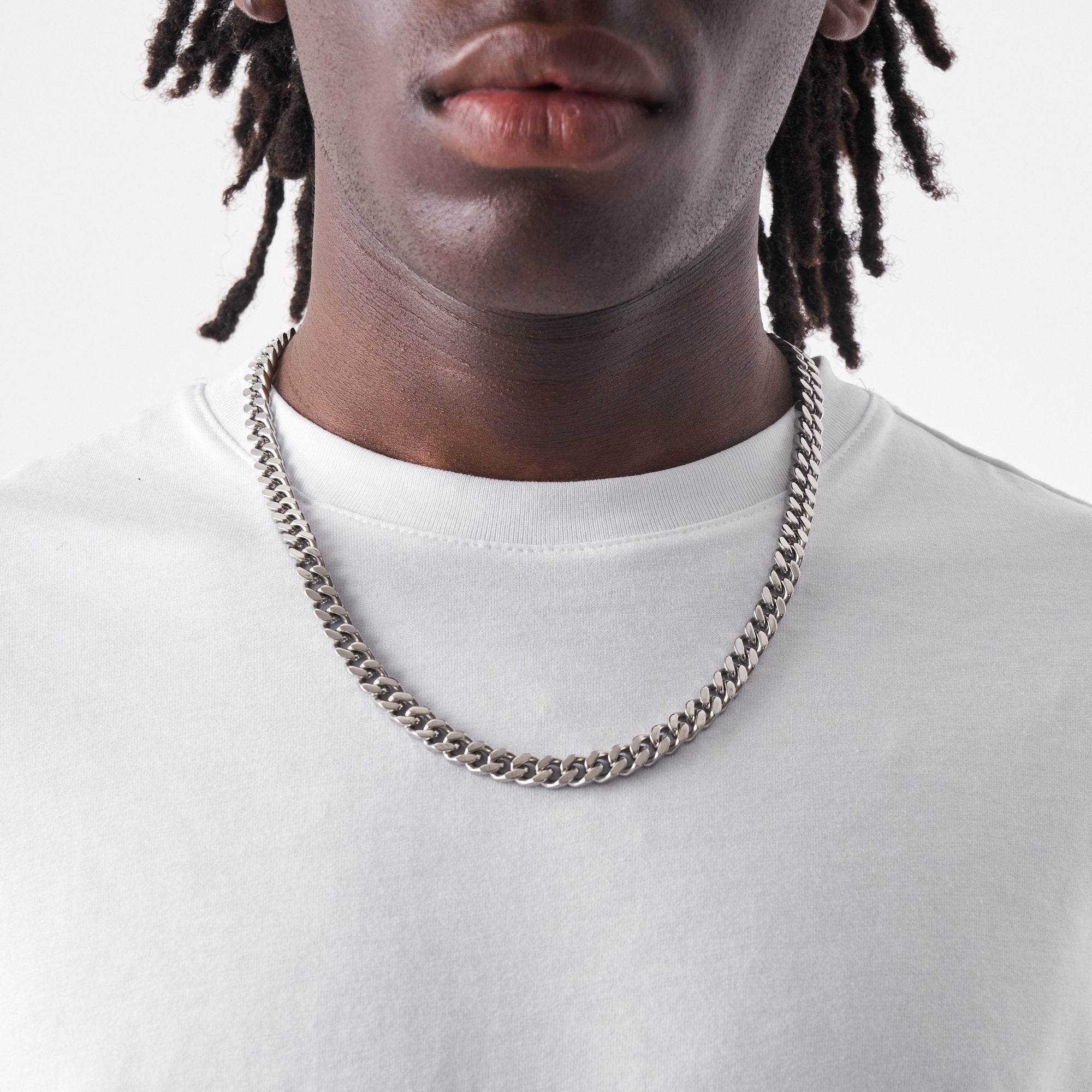 8mm Cuban Chain - White Gold – Zotic