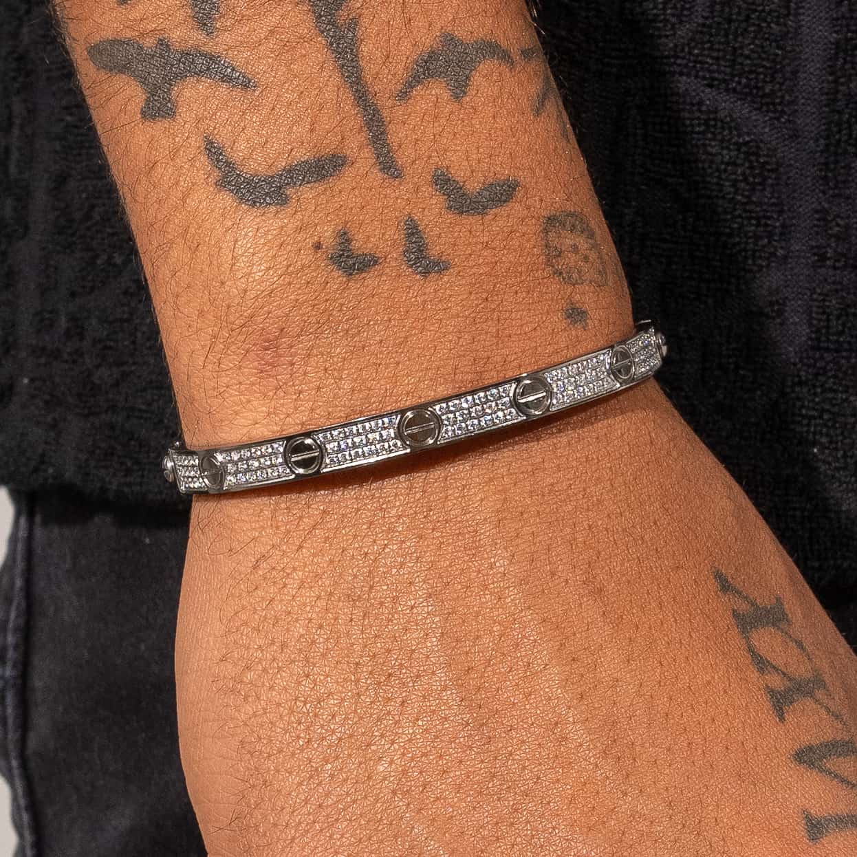 Iced Band Bracelet - White Gold – Zotic