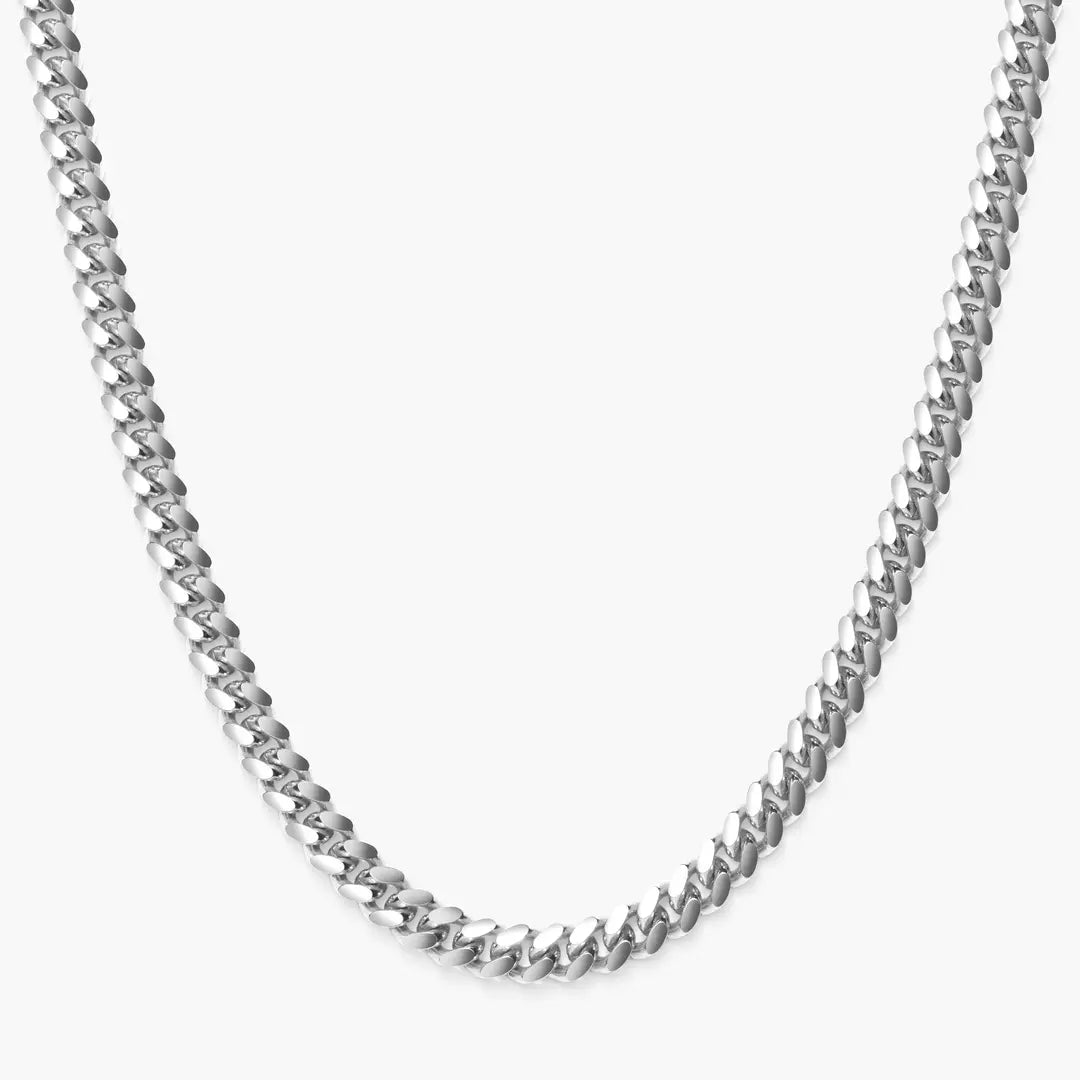 5mm Miami Cuban Link Chain - White Gold – Zotic