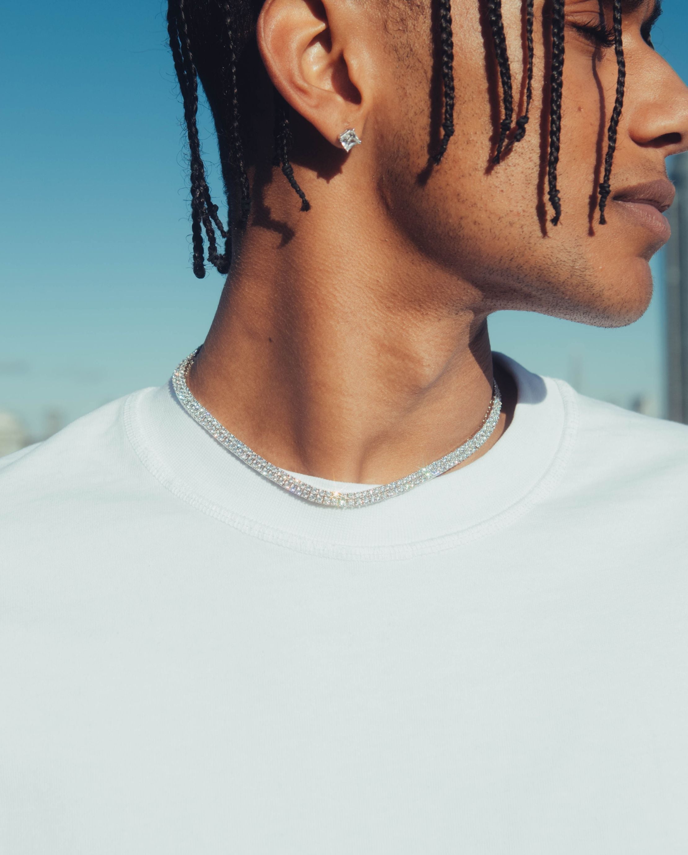 5mm Double Row Tennis Chain - White Gold – Zotic