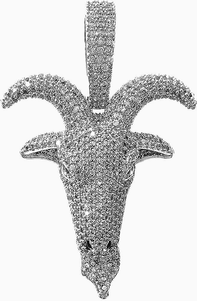 ICED GOAT PENDANT - WHITE GOLD – Zotic