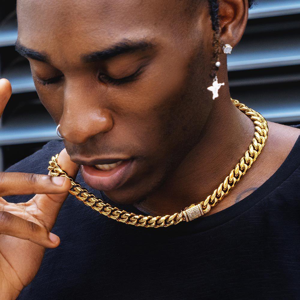 12mm Iced Miami Cuban Link - Gold – Zotic