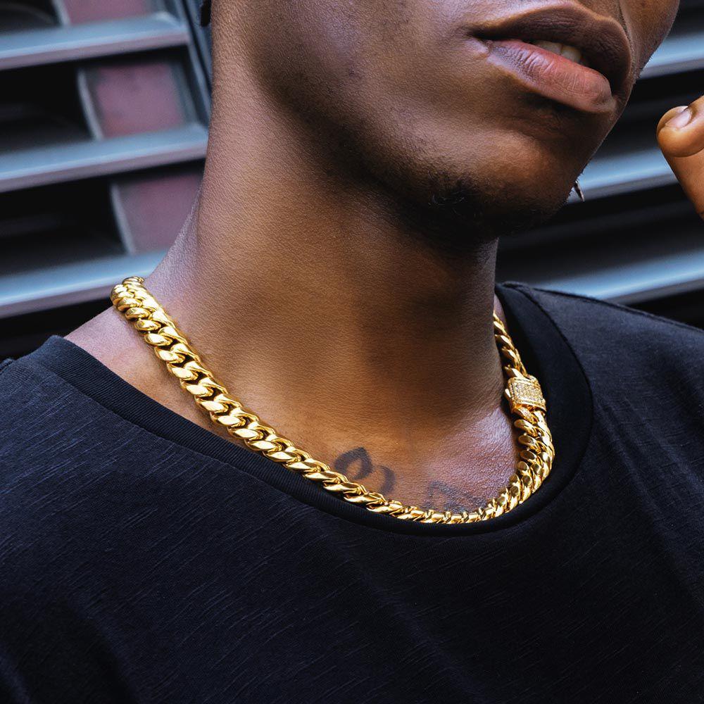 12mm Iced Miami Cuban Link - Gold – Zotic