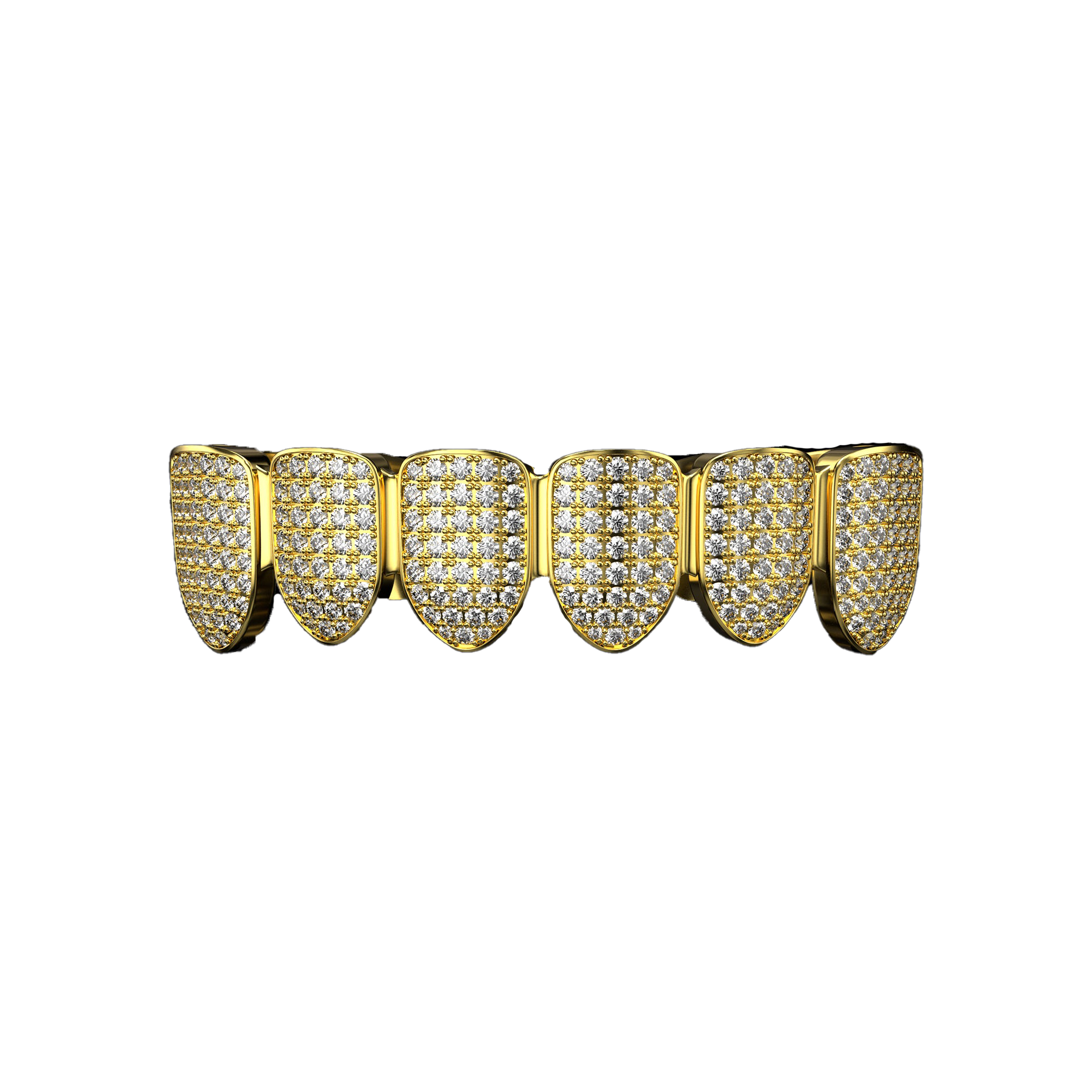 Six Teeth Iced Out Grillz - Gold – Zotic